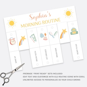 Routine Flip Chart Editable Morning Evening Visual Schedule Kids Daily ...
