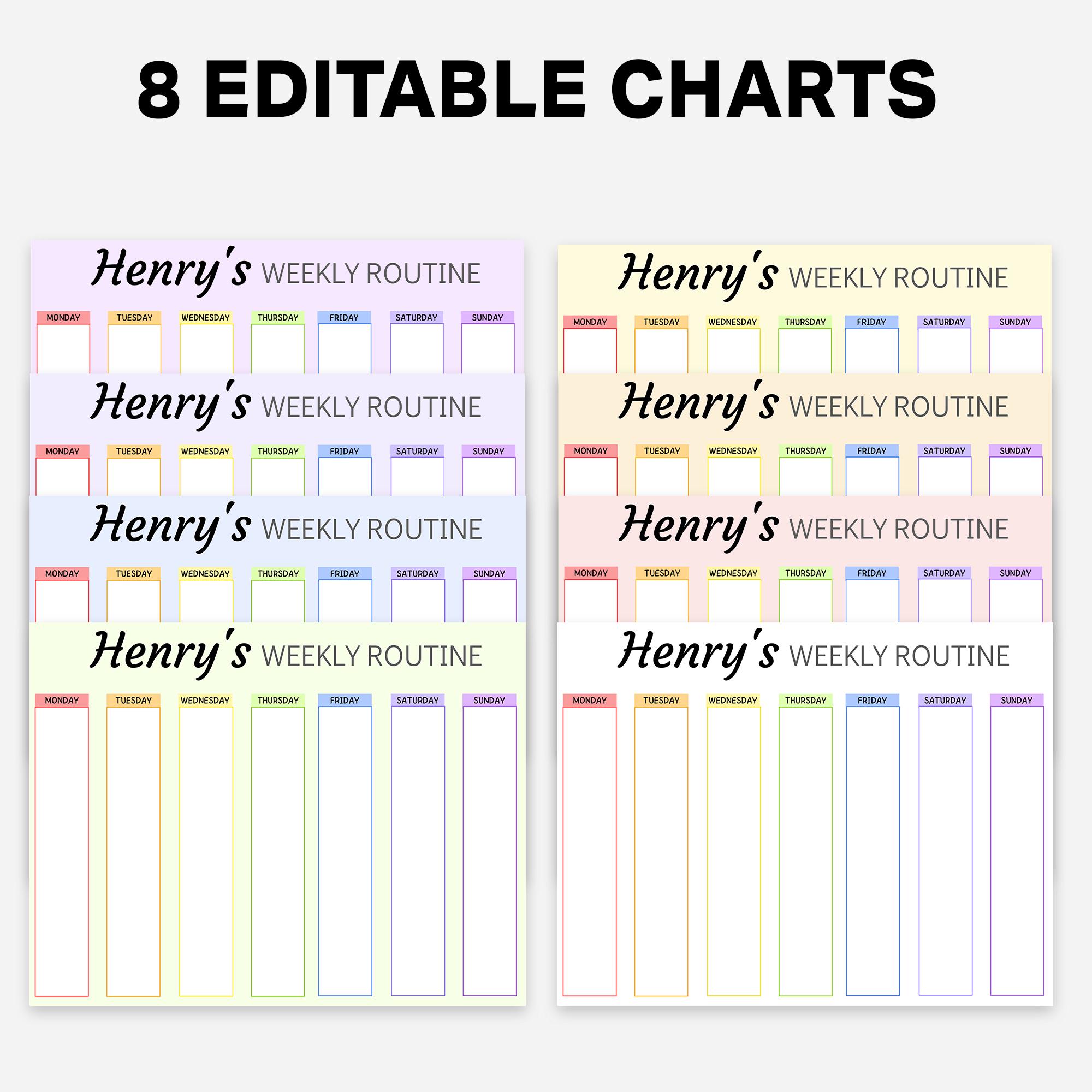 Weekly Calendar Toddler Weekly Planner Kids Routine Chart Cards Visual ...