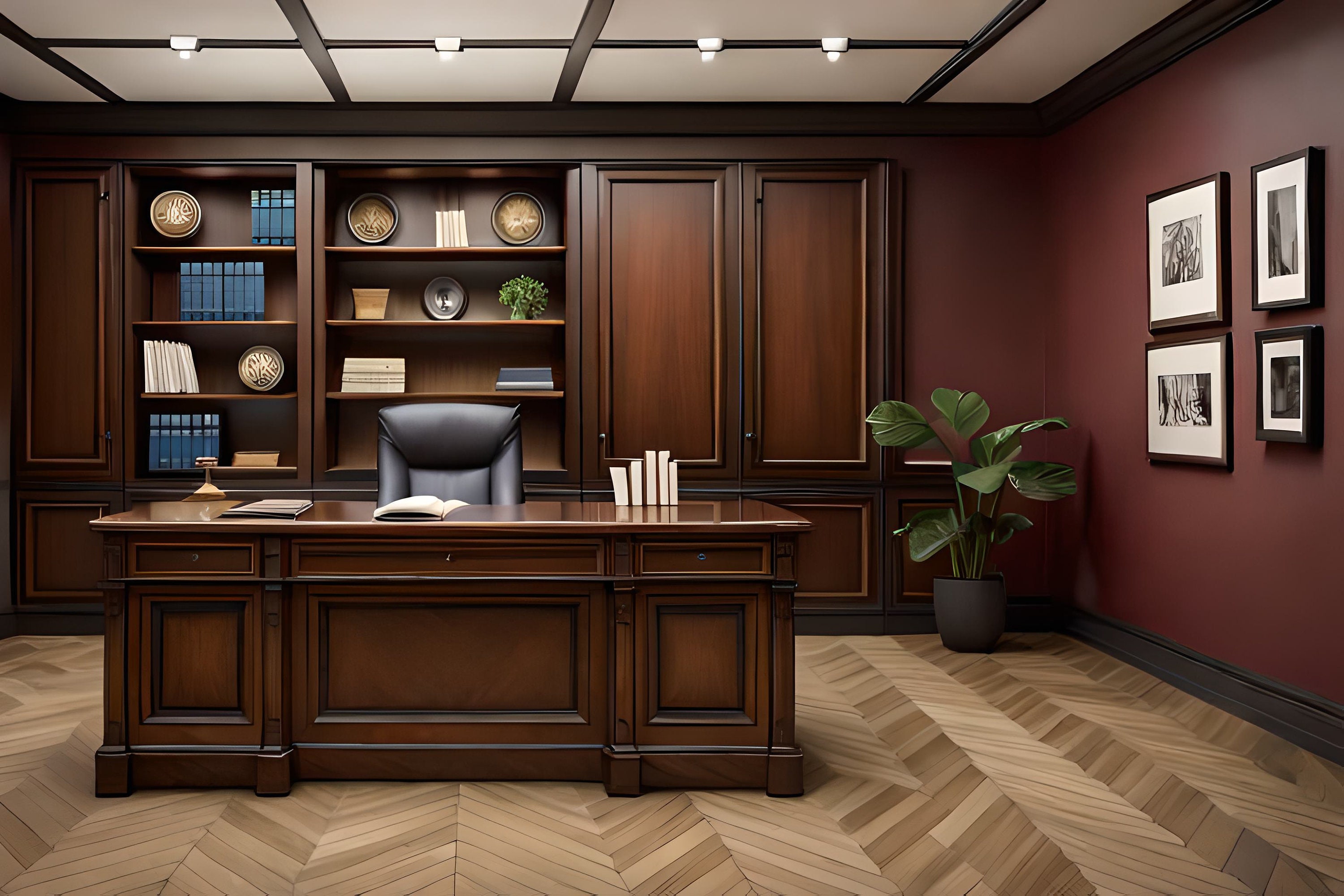 A Professional Office Background With a Bookshelf Desk or - Etsy Canada