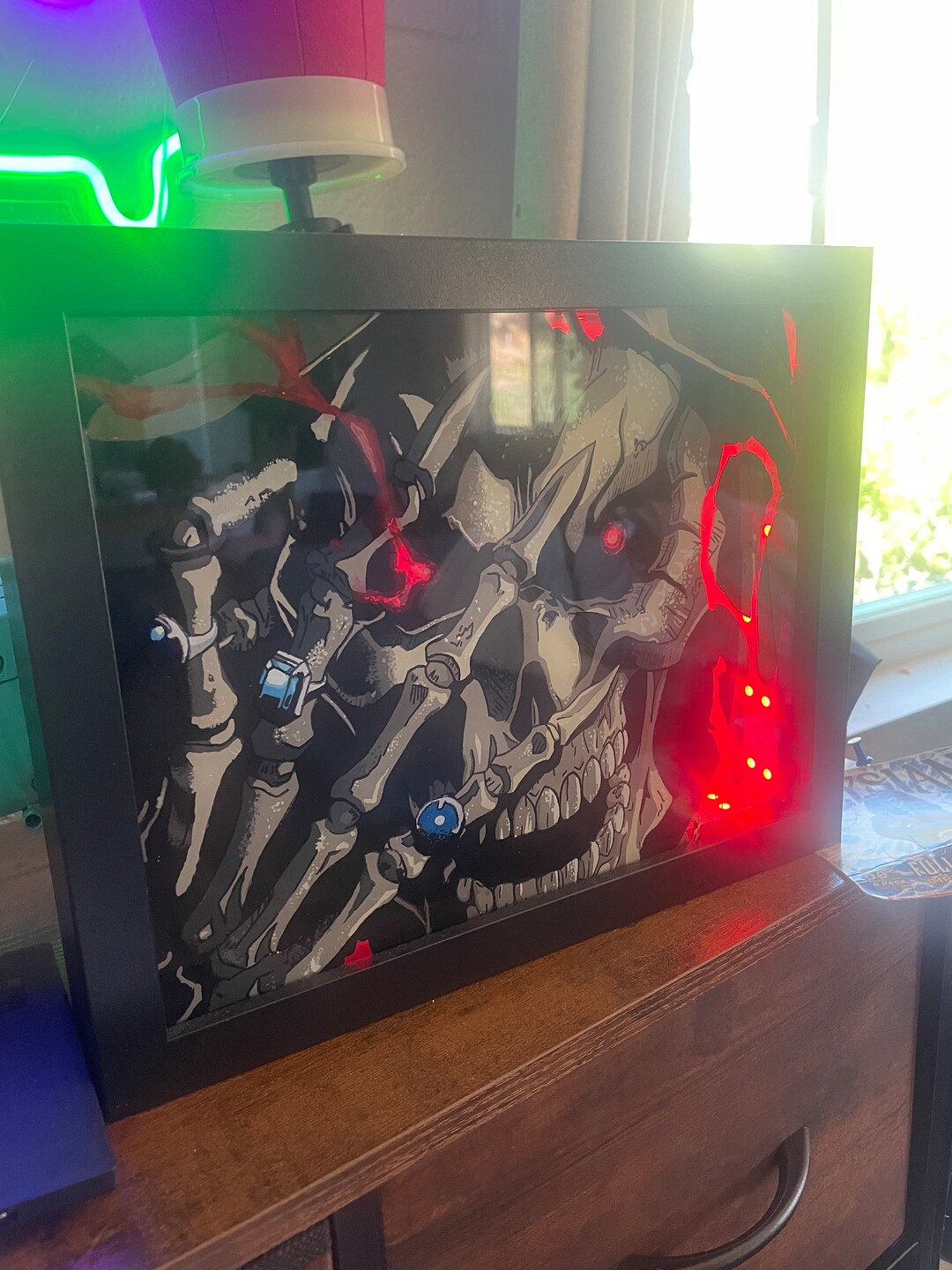 Custom Made Anime Glass Painting Shadow Box W/ Lights - Etsy