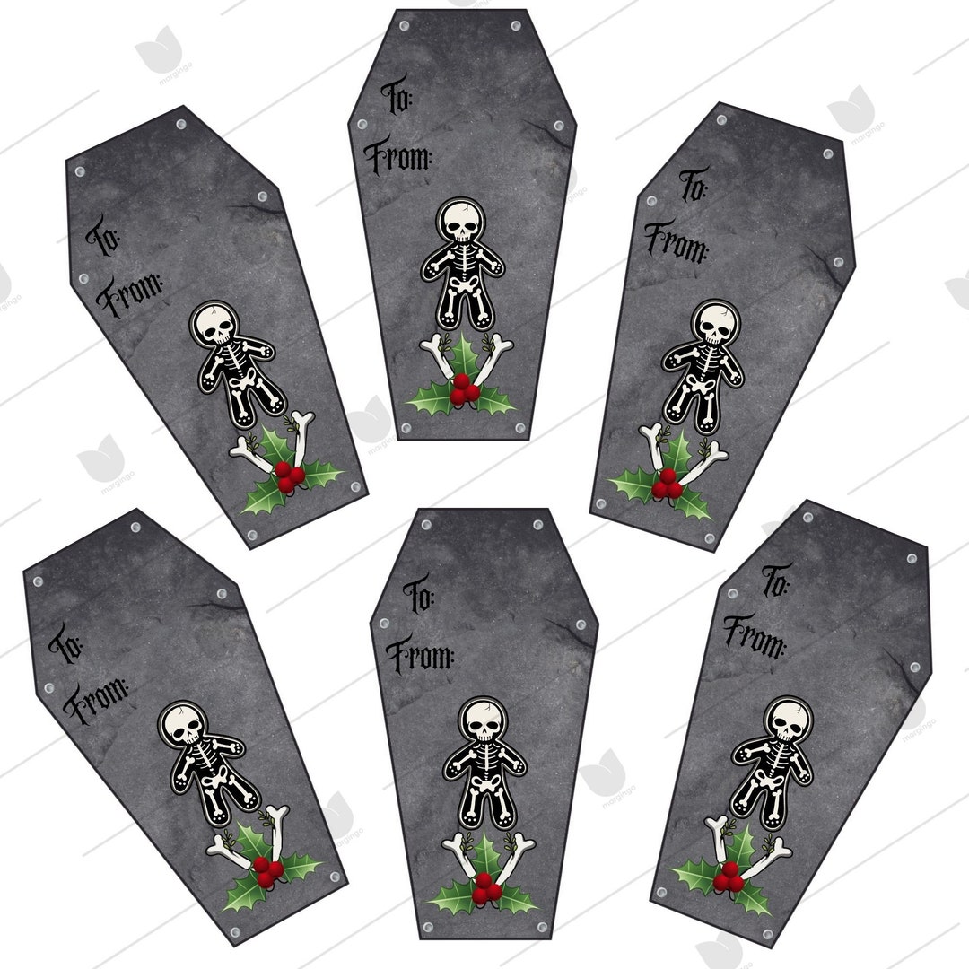 Goth Christmas Label, Christmas Labels, Christmas Tags, Gothic, Punk ...
