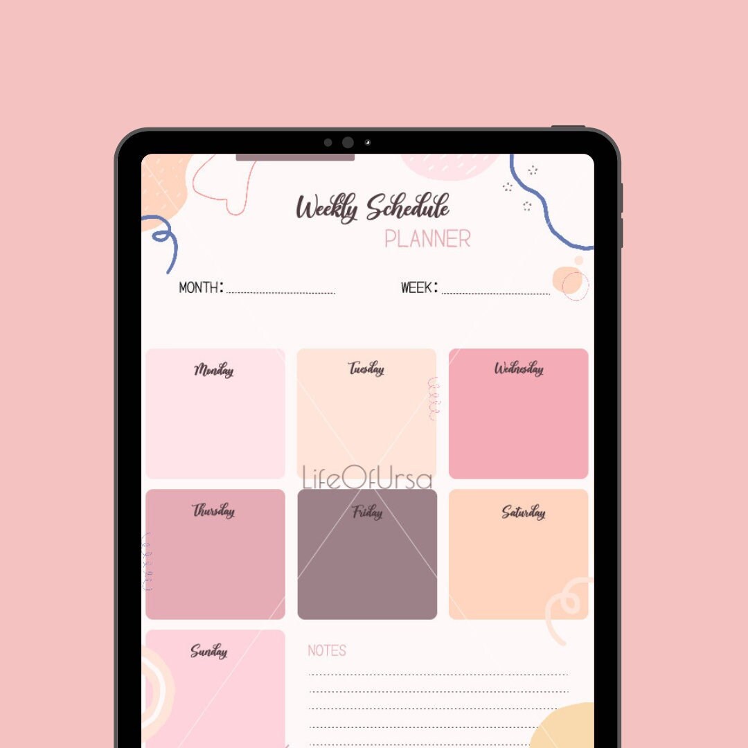 Weekly Planner, Digital Planner, Printable Planner, iPad Planner ...