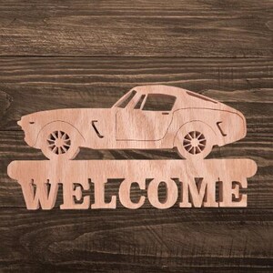 Wooden Vintage Car Welcome Sign - Rustic Wall Art Decor - Etsy