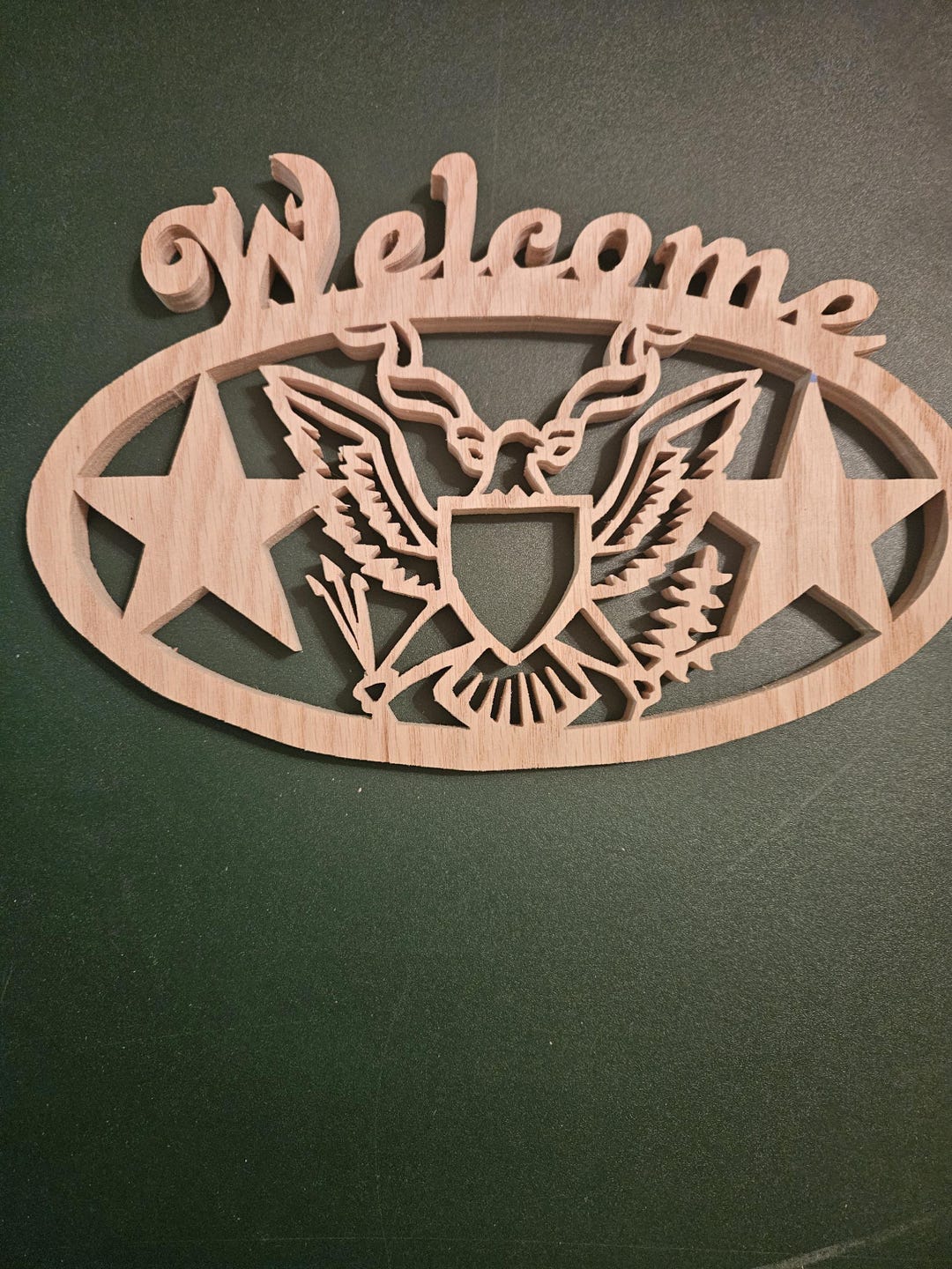 Handmade Wooden Eagle Welcome Sign | Rustic Patriotic Decor - Etsy