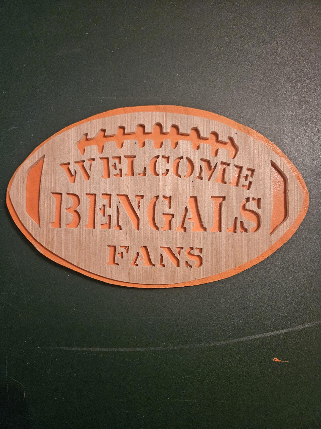 Wooden Bengals Sign, Welcome Football Fans, Handcrafted Decor, Oval ...