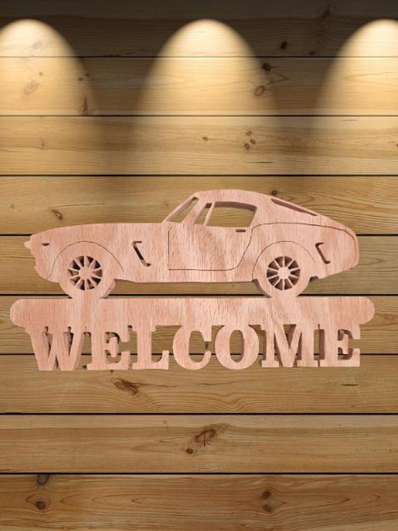 Wooden Vintage Car Welcome Sign - Rustic Wall Art Decor - Etsy