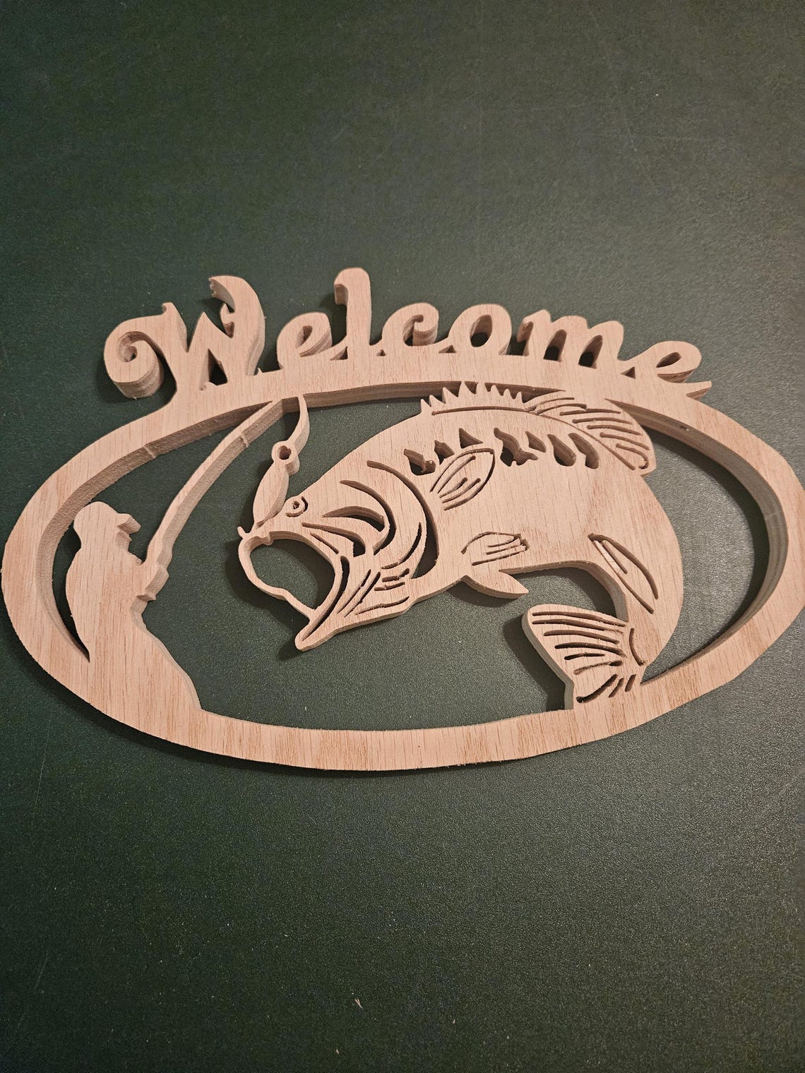 Handmade Wooden Welcome Fishing Sign | Cabin Lake House Decor - Etsy