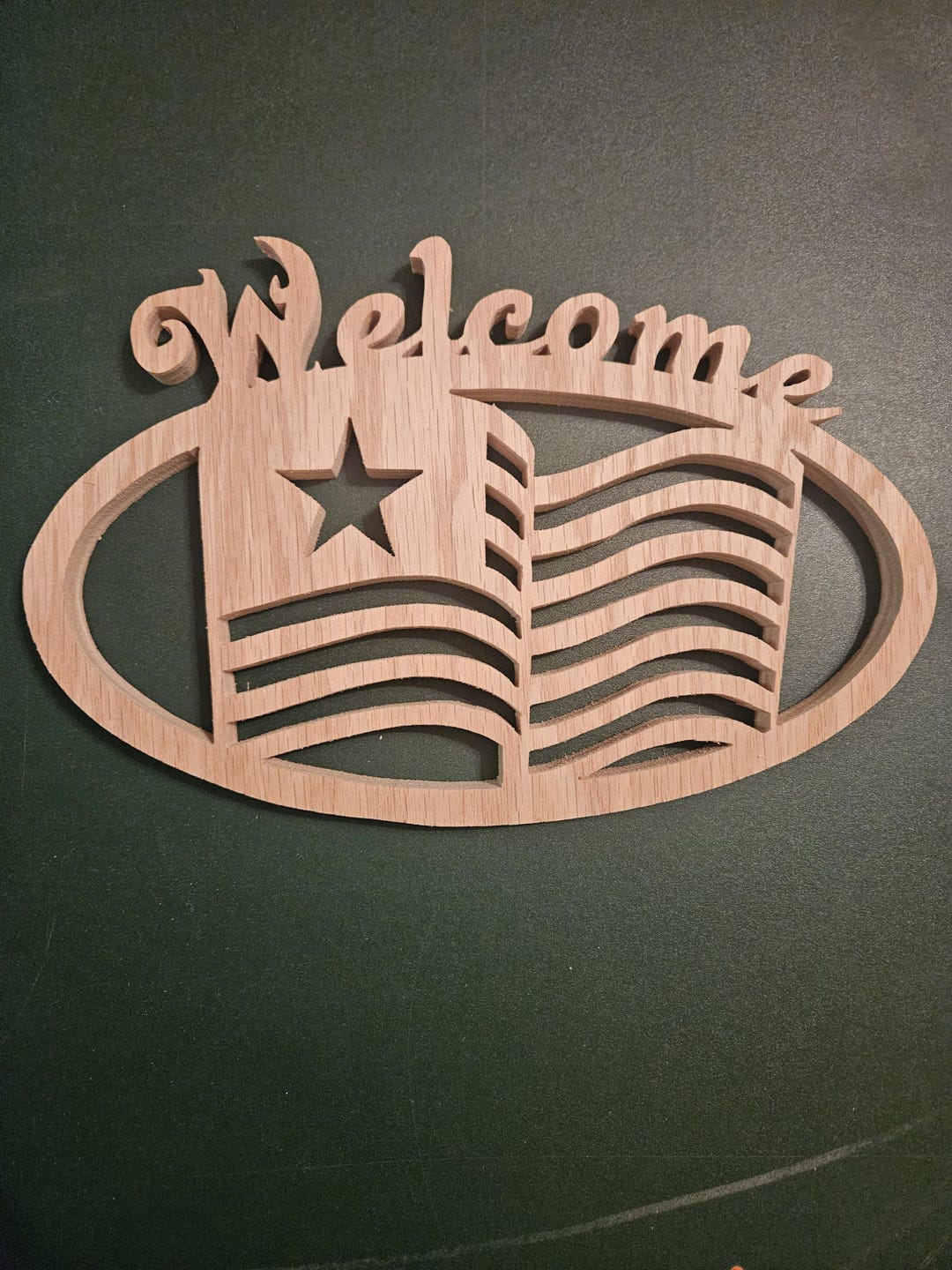 Patriotic Woodcut Welcome Sign - American Flag Decor - Etsy