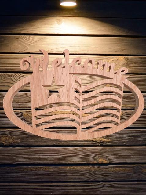 Patriotic Woodcut Welcome Sign - American Flag Decor - Etsy
