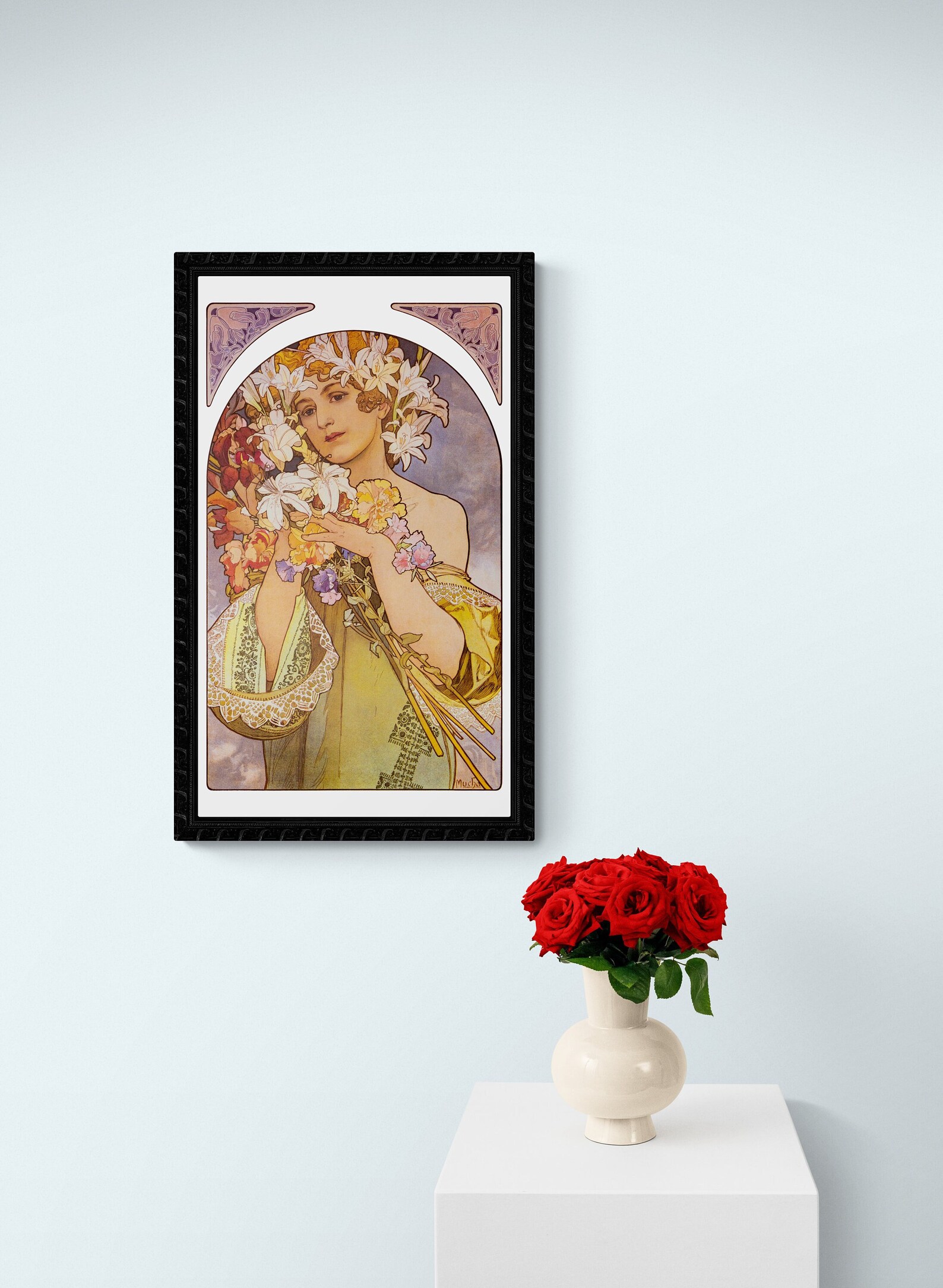 Alphonse Mucha Art Nouveau the Flower Mucha Print Vintage Art Nouveau ...