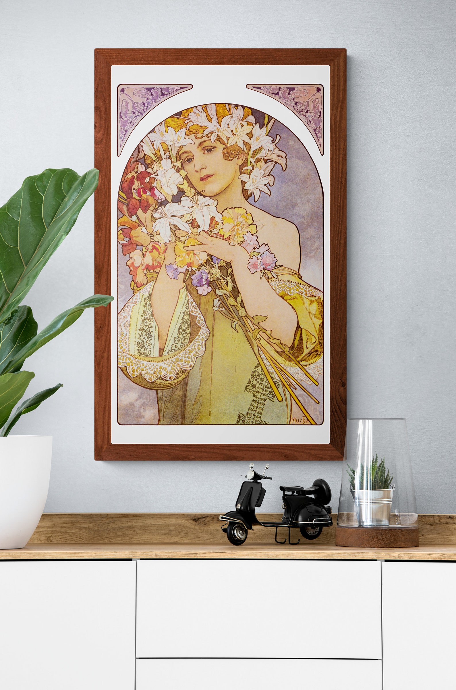 Alphonse Mucha Art Nouveau the Flower Mucha Print Vintage Art Nouveau ...