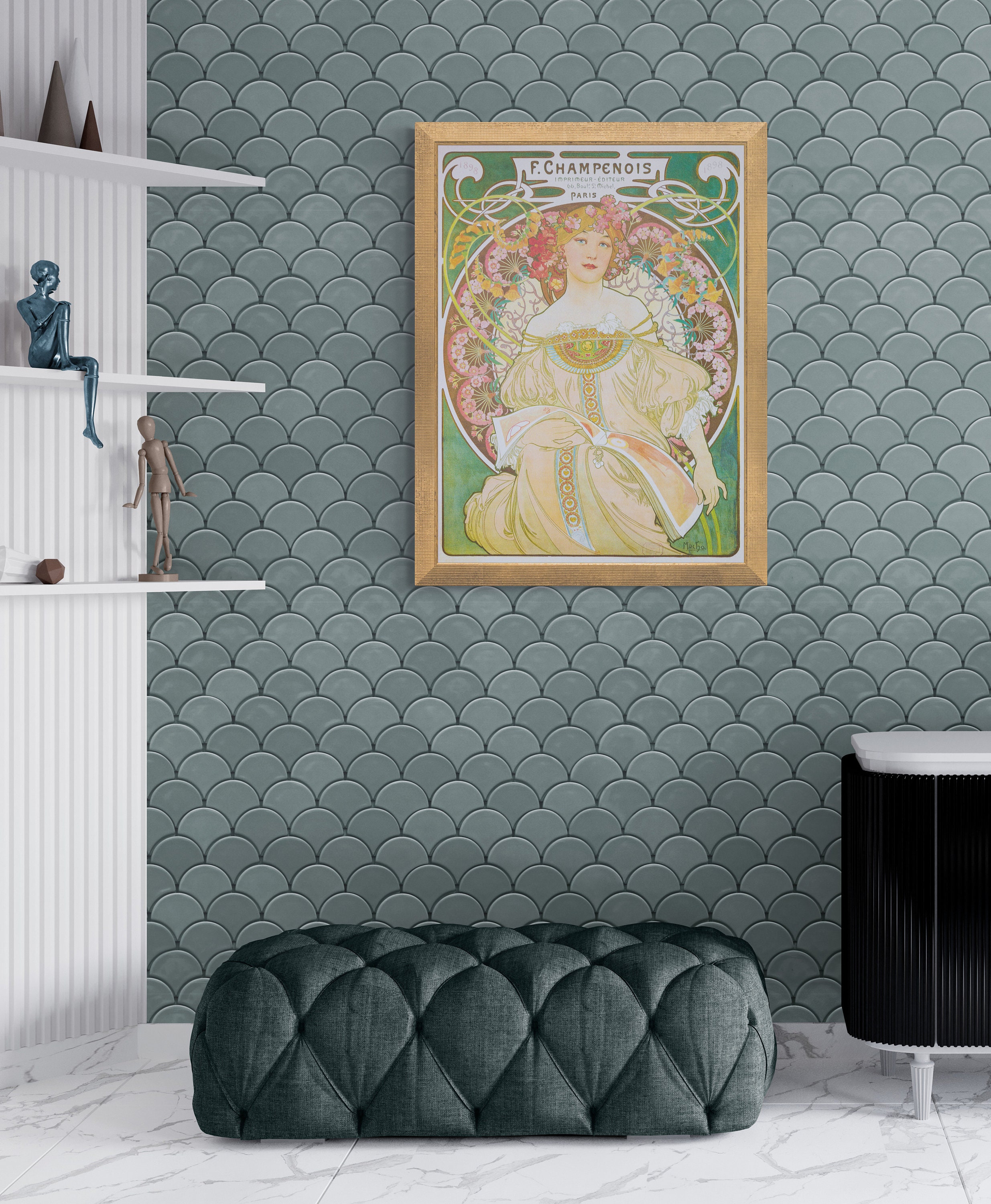 Alphonse Mucha Art Nouveau Rêverie Mucha Print Vintage Art Nouveau ...