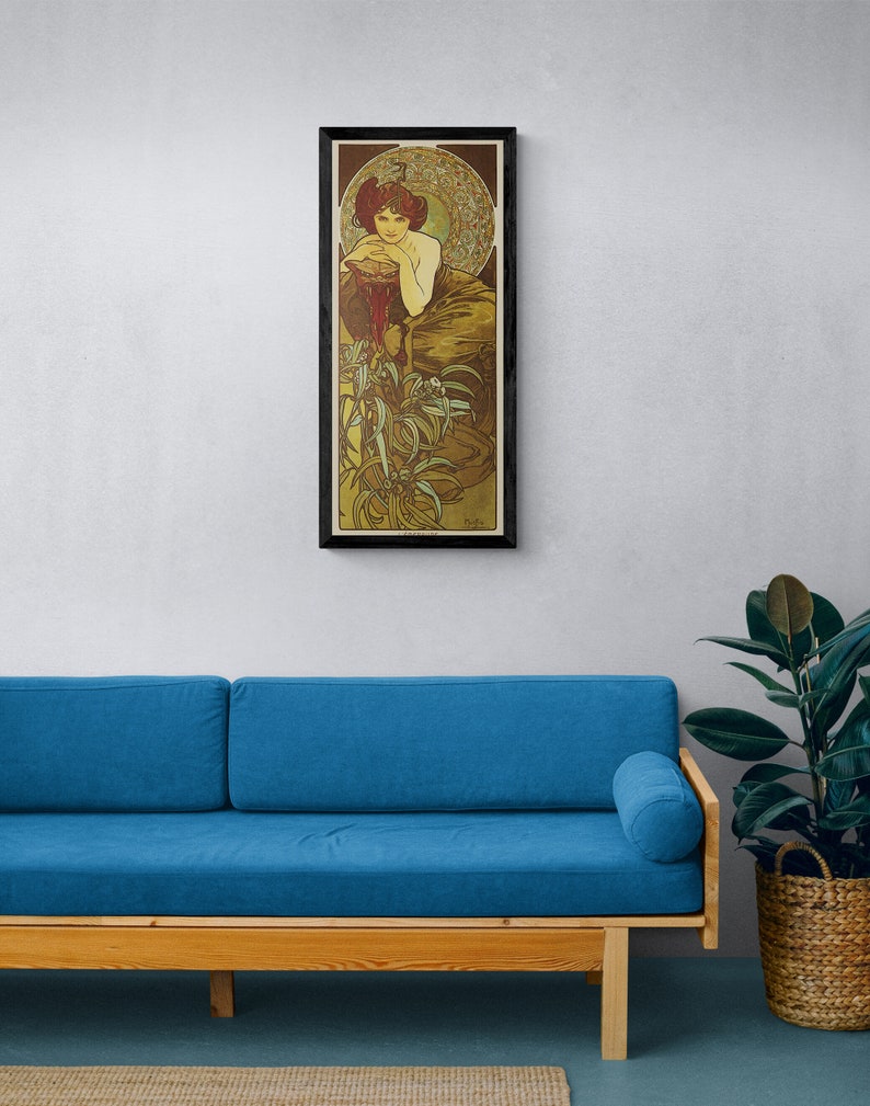 Alphonse Mucha Art Nouveau Emerald Mucha Print Vintage Art - Etsy