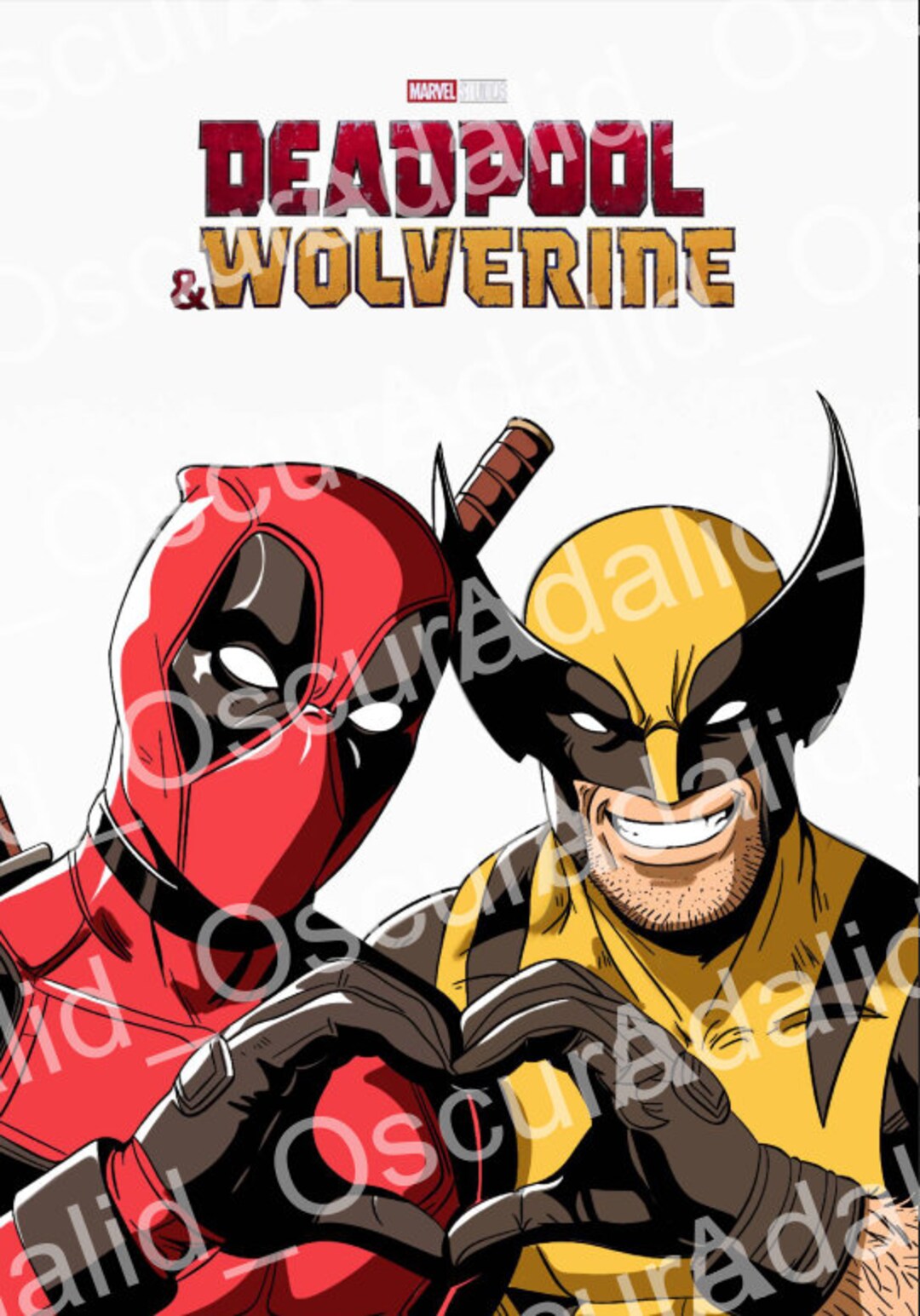 Deadpool & Wolverine Sticker PNG Large Size and Original Drawing - Etsy