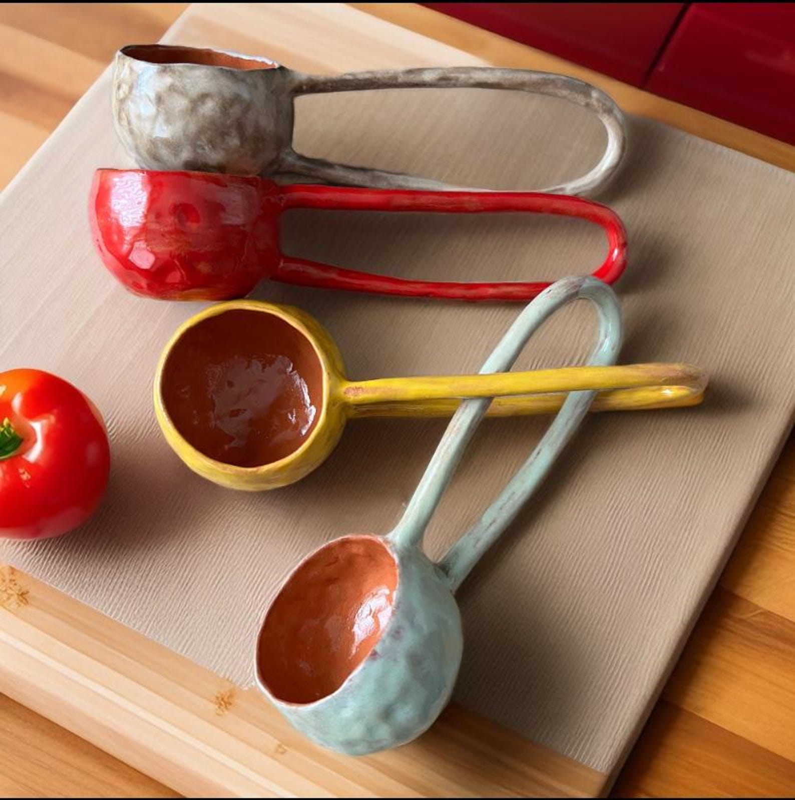 Ceramic Serving Spoons Set of Two, Funny Spoons, Kitchen Decoration ...