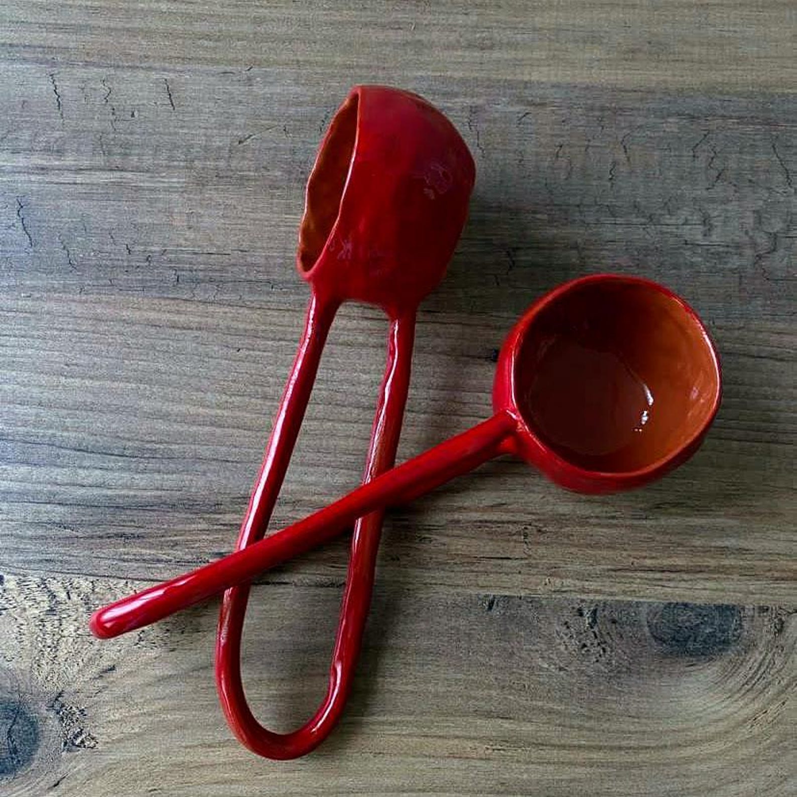 Ceramic Serving Spoons Set of Two, Funny Spoons, Kitchen Decoration ...