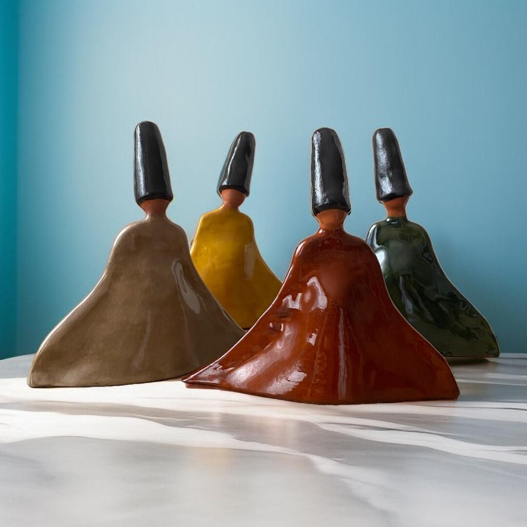 Handmade Ceramic Whirling Dervish Statue: Ramadan Gift, Mevlana Decor ...