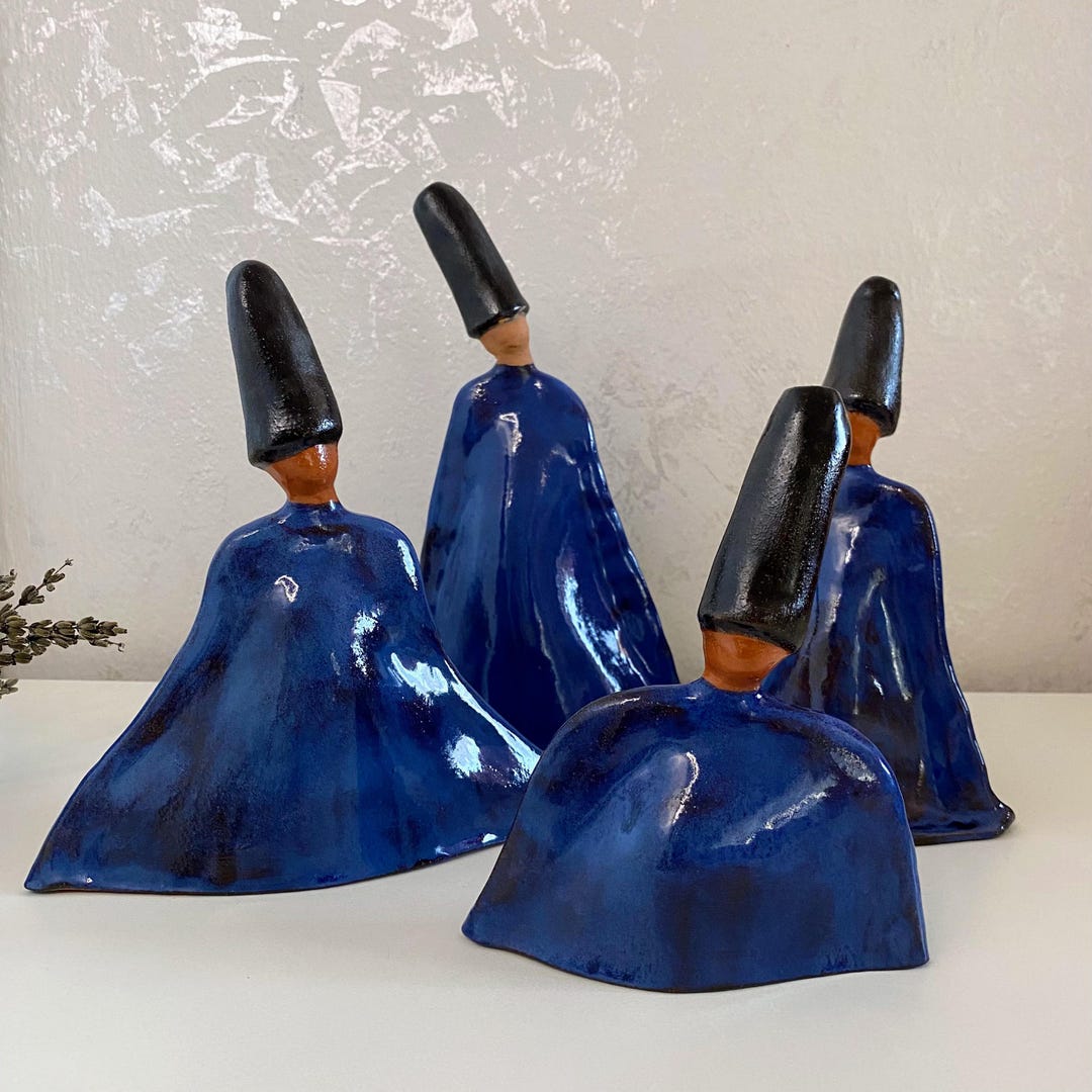 Whirling Dervish Sculpture Set, Handcrafted Ceramics, Clay Pottery - Etsy