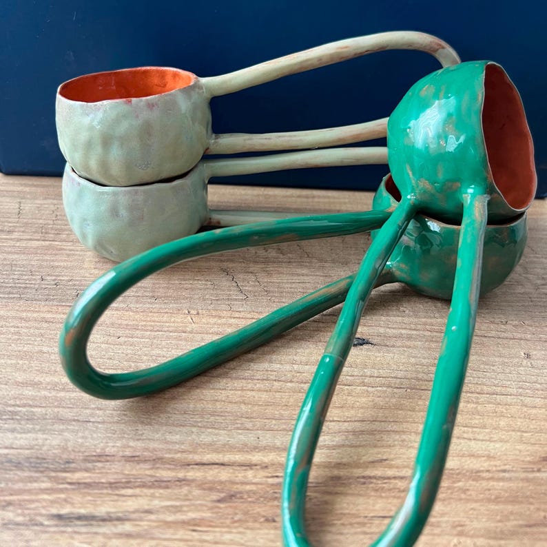 Ceramic Serving Spoons Set of Two, Funny Spoons, Kitchen Decoration ...