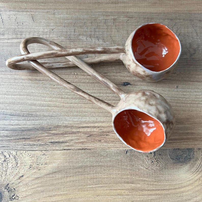Ceramic Serving Spoons Set of Two, Funny Spoons, Kitchen Decoration ...