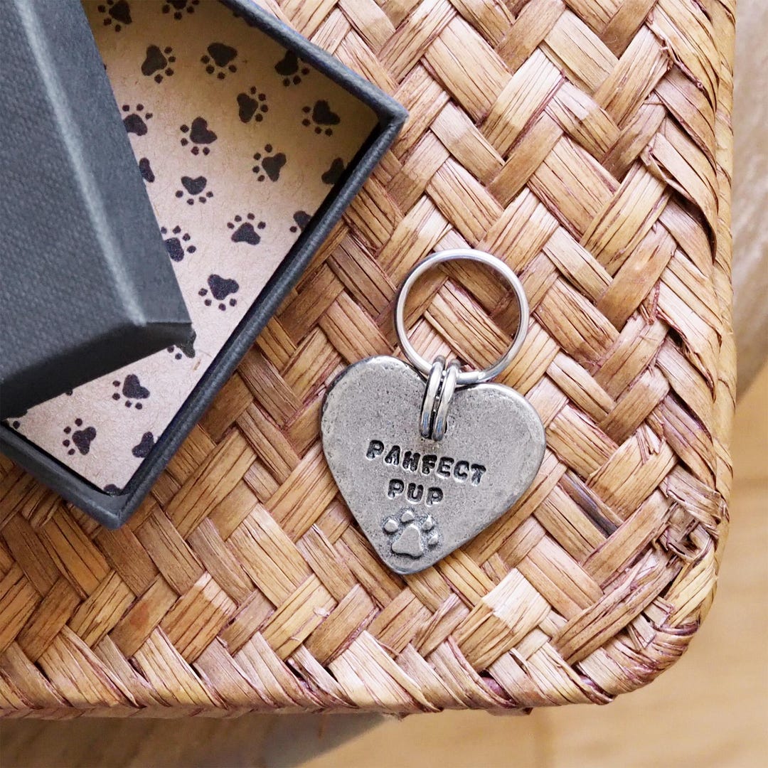 Heart Shaped 'pawfect Pup' Dog Collar Charm - Etsy