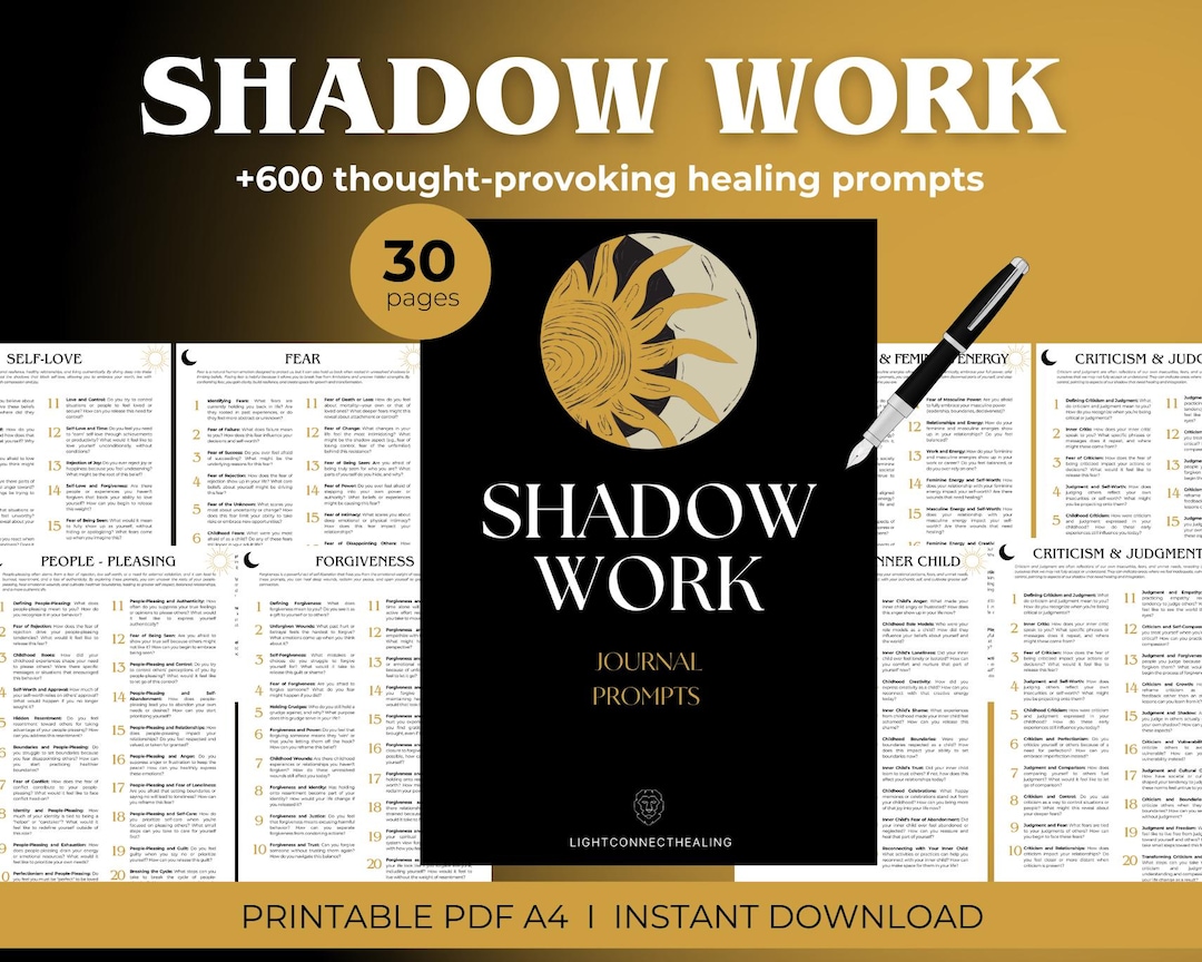 Shadow Work Workbook | 600 Prompts for Inner Child Healing, Anxiety ...