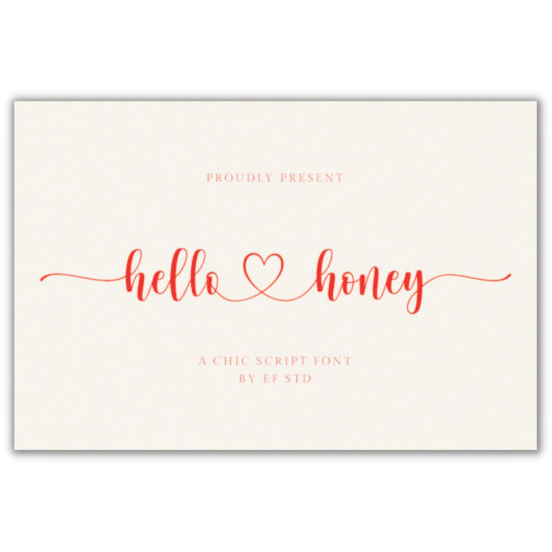 Hello Honey Font Modern Script Font Canva Font Procreate - Etsy