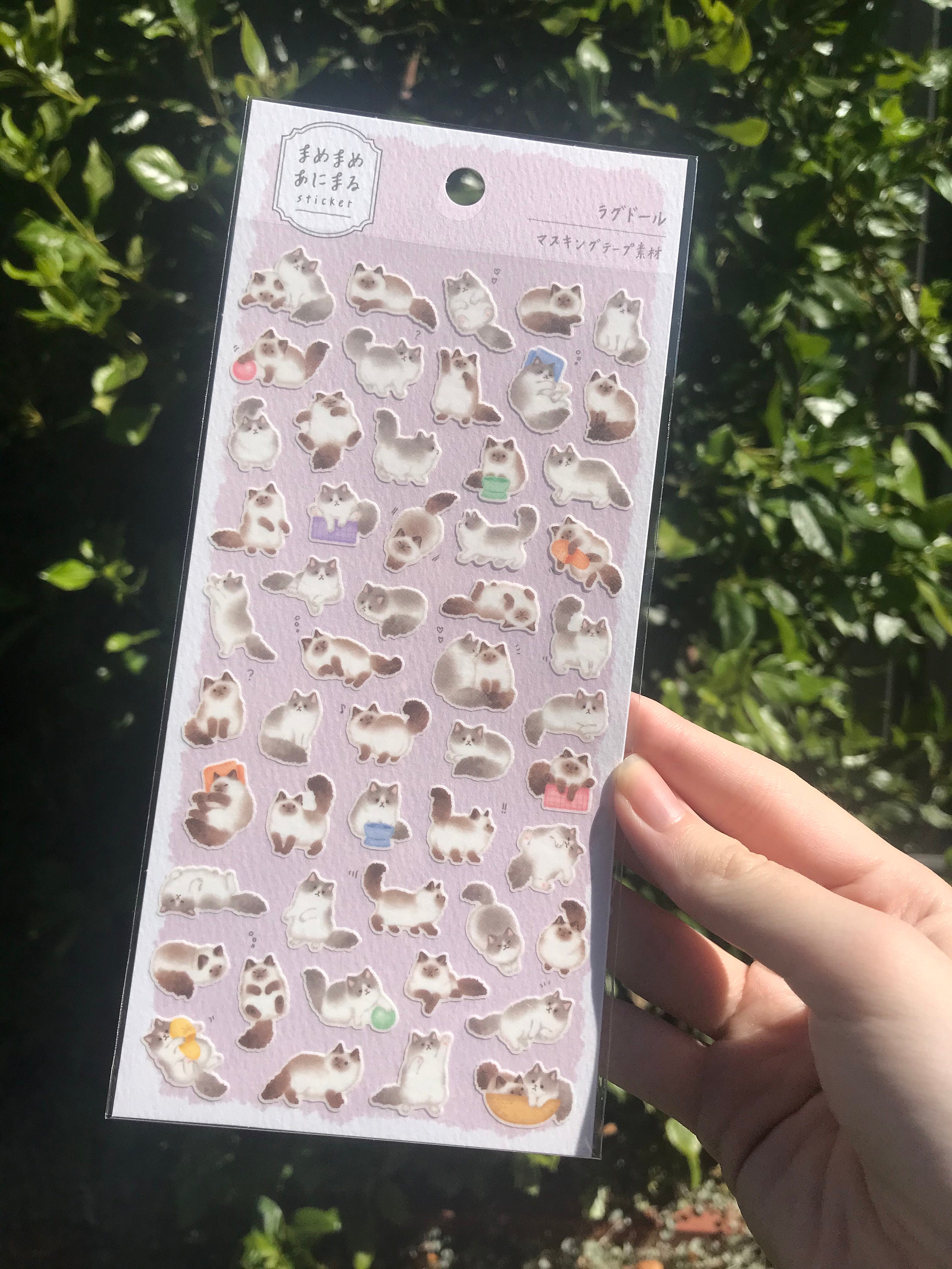 MIND WAVE Mame Mame Animal Ragdoll Sticker Sheet Kawaii Stationery Made ...