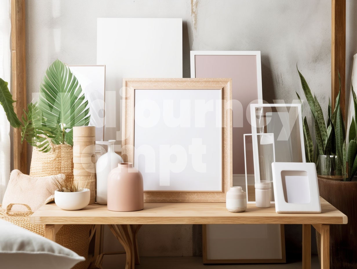 Midjourney Mockup Prompt, Trendy Prompt 2023, Boho Living-room ...