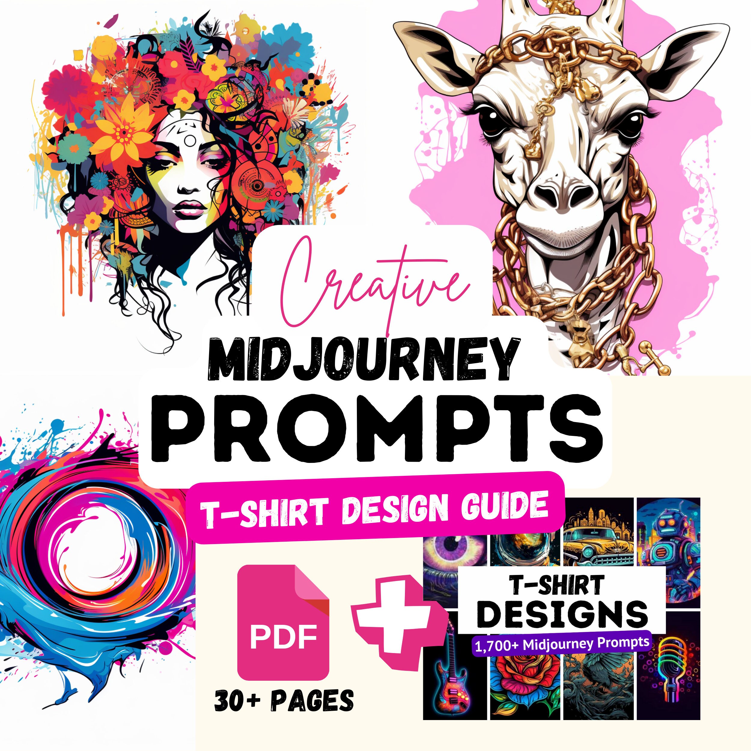 Ai Art Midjourney Guide & Prompts for T Shirt Designs, Comprehensive ...