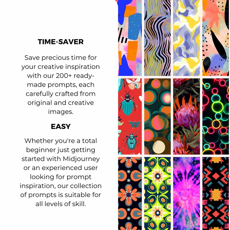 200 Midjourney Prompts Neon Seamless Pattern for Digital Paper, AI Art ...