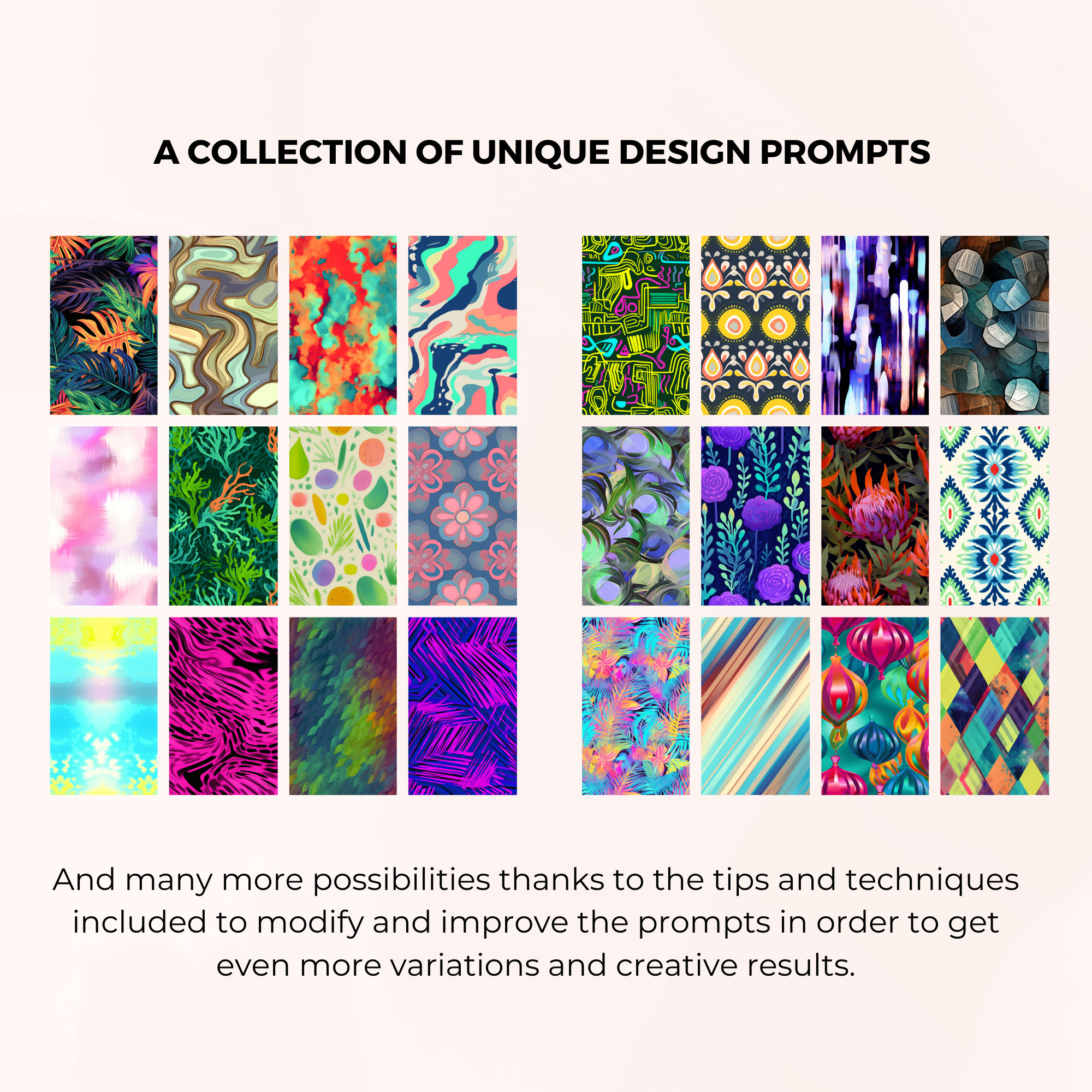 200 Midjourney Prompts Neon Seamless Pattern for Digital Paper, AI Art ...