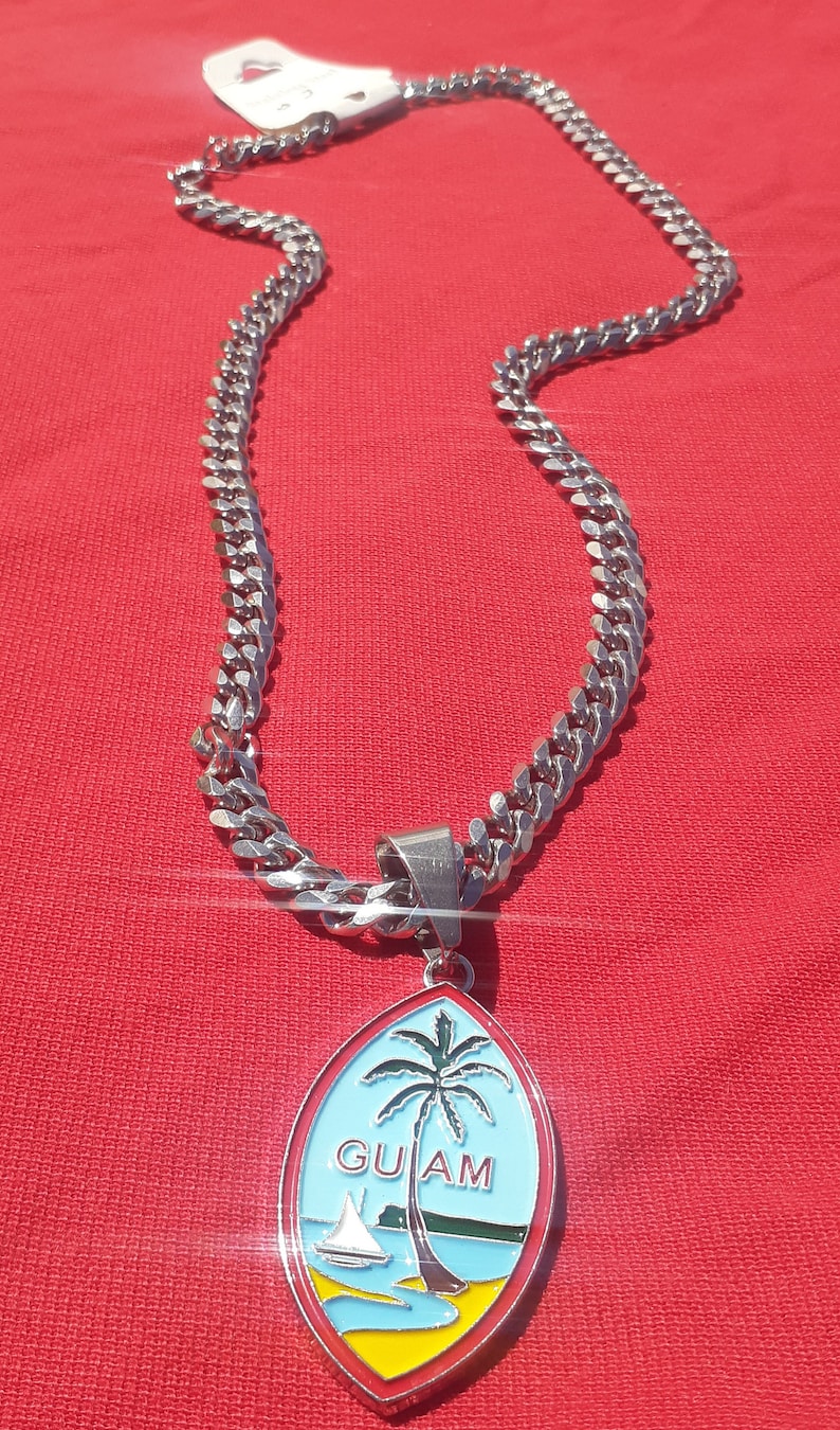 NEW, Guam Seal Necklace , Chain & Pendant 316L Stainless Steel Special ...
