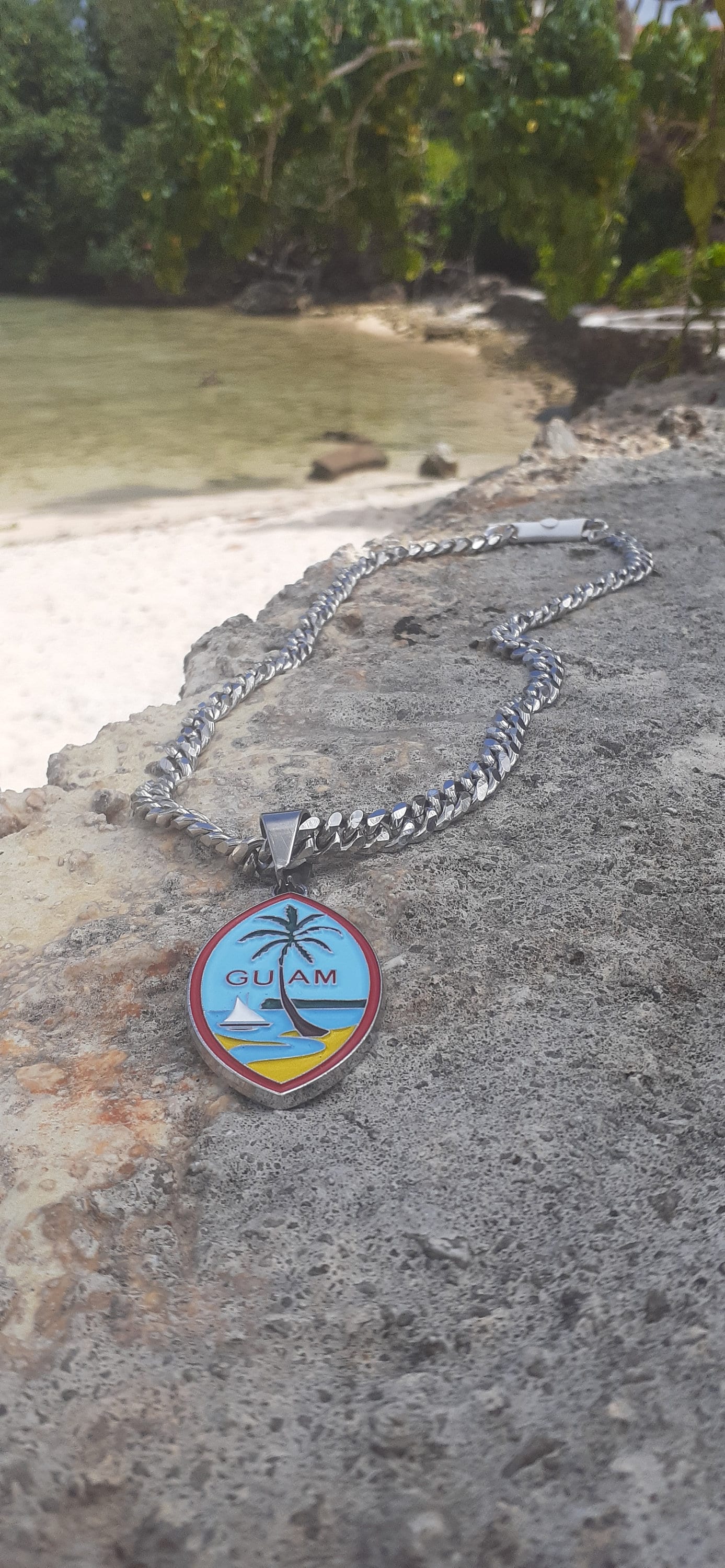 NEW, Guam Seal Necklace , Chain & Pendant 316L Stainless Steel Special ...