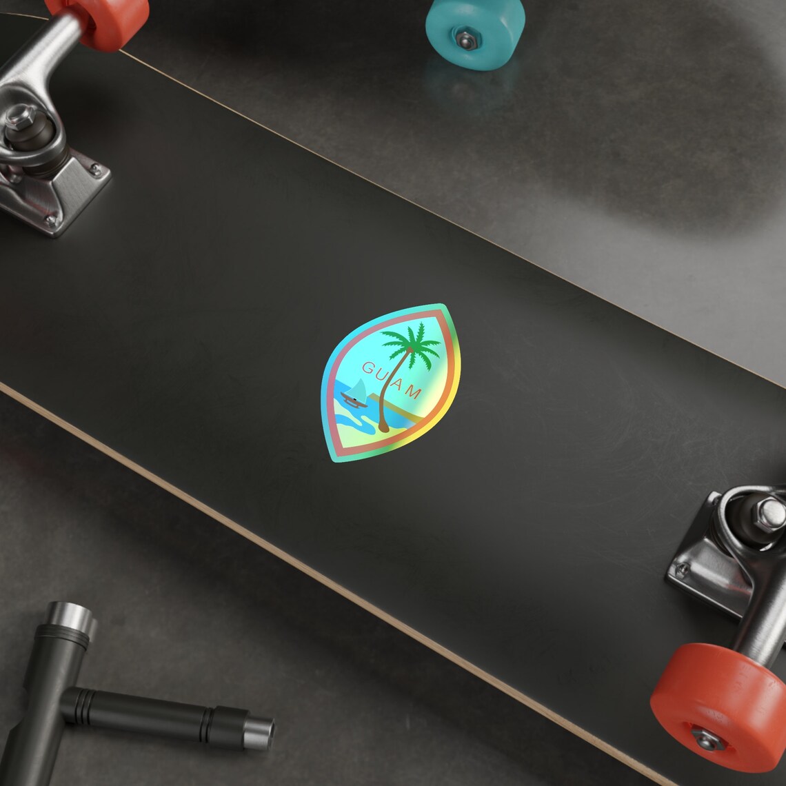 671 Guam Vehicle Decal Holographic Die-cut Stickers Guam Gifts Two ...