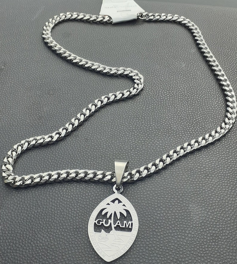 Guam Seal Necklace Chain With Pendant 316L Stainless Steel Perfect Guam ...