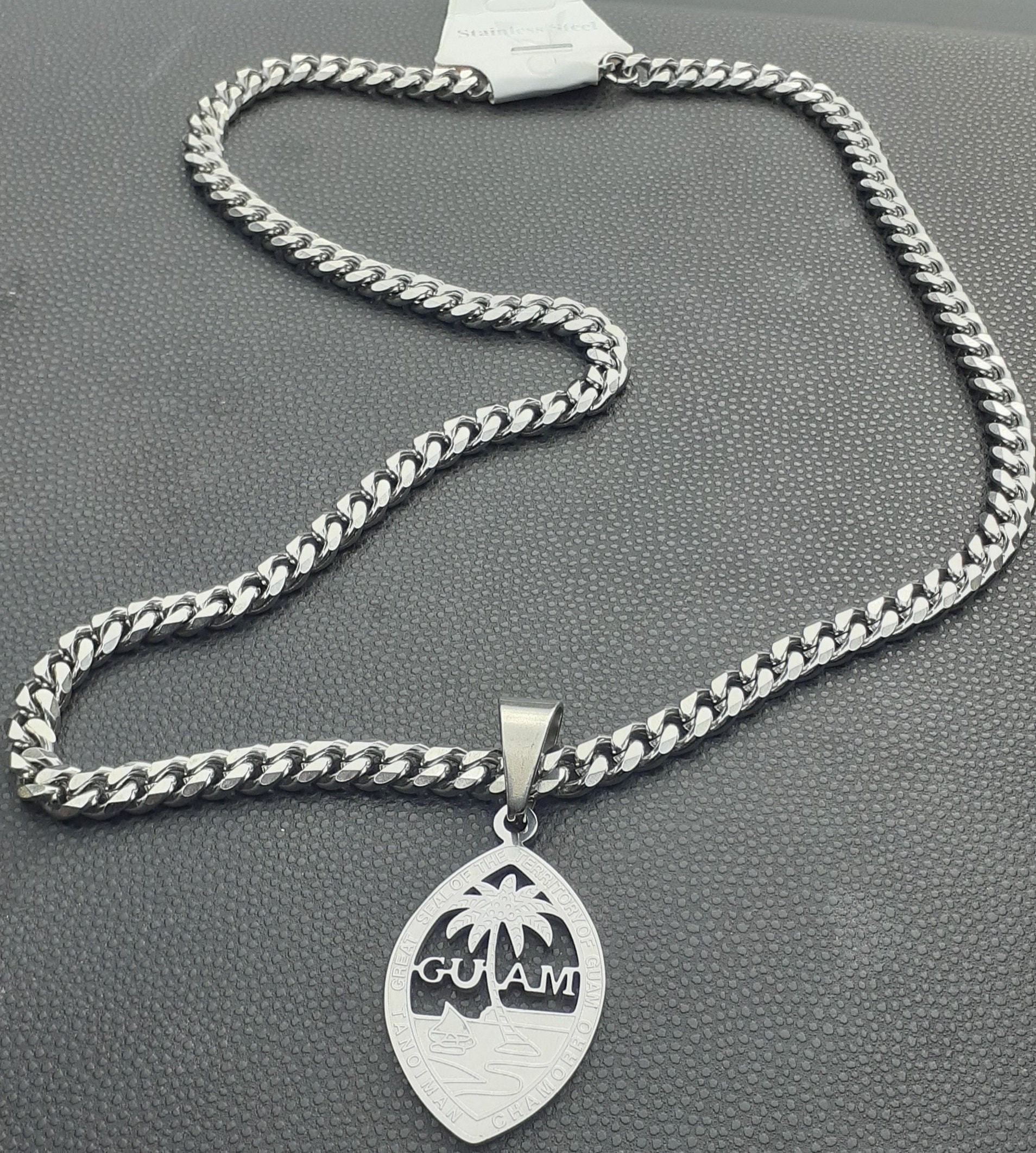 Guam Seal Necklace Chain With Pendant 316L Stainless Steel Perfect Guam ...
