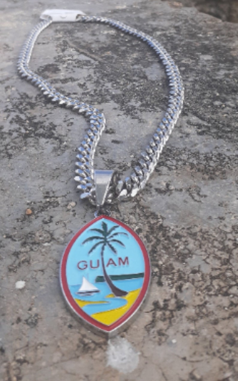 NEW, Guam Seal Necklace , Chain & Pendant 316L Stainless Steel Special ...