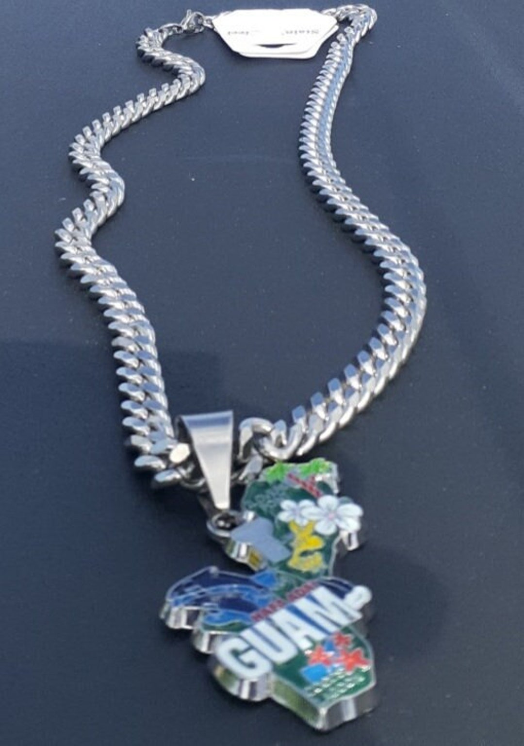 Custom Guam Necklace Rare Chain With Pendant 316L Stainless Steel ...