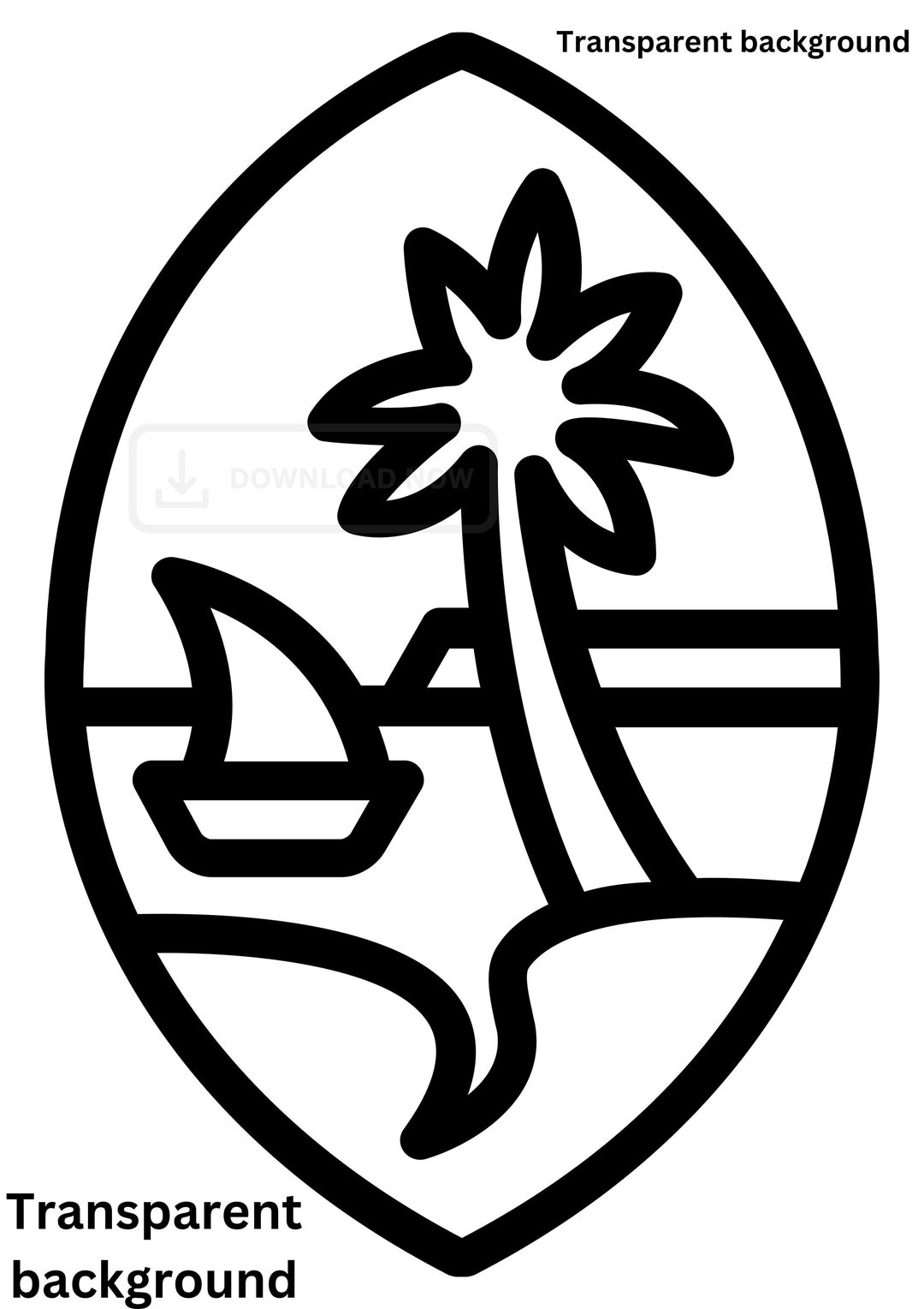 Guam Flag Center Crest Transparent Black | Svg | Vector Graphic Design ...