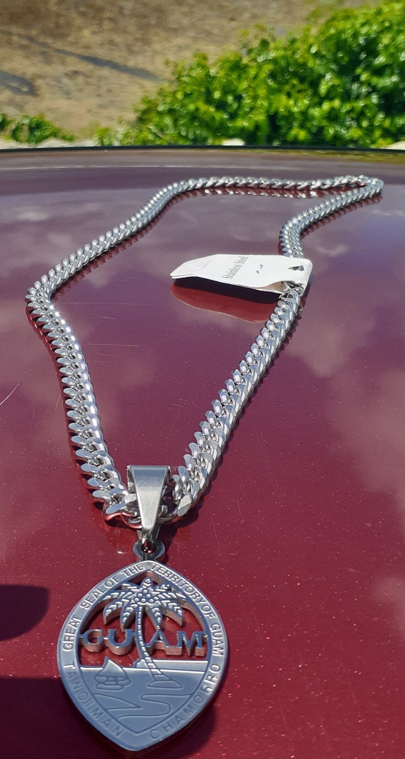 Guam Seal Necklace Chain With Pendant 316L Stainless Steel Perfect Guam ...