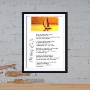 The Ship of Life Poem Print: Sympathy Gift, Grief Wall Art (digital ...
