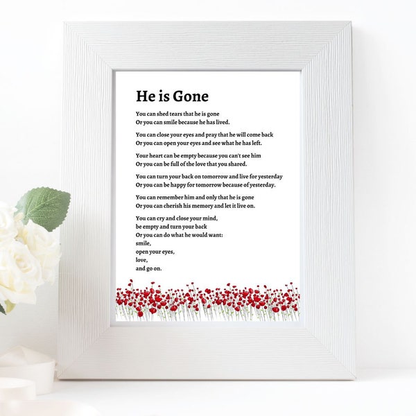 He is Gone Printable - Etsy