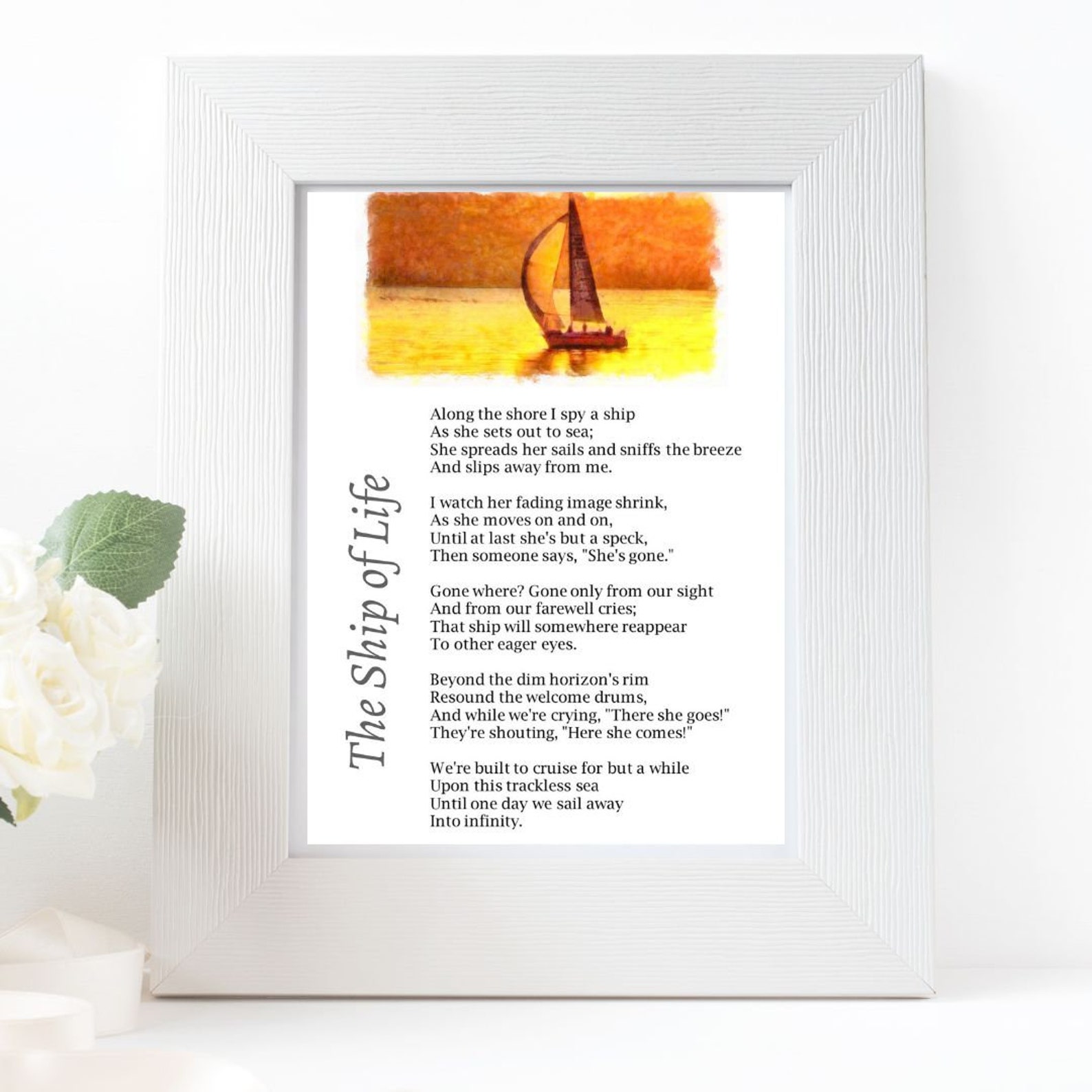 The Ship of Life Poem Print: Sympathy Gift, Grief Wall Art (digital ...