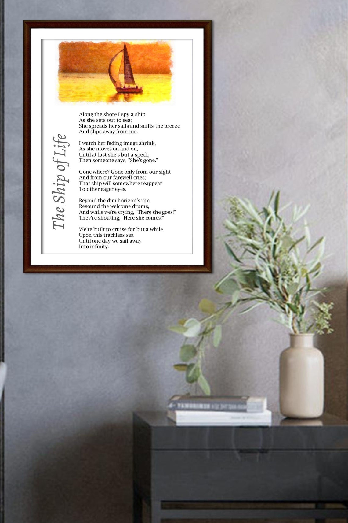 The Ship of Life Poem Print: Sympathy Gift, Grief Wall Art (digital ...