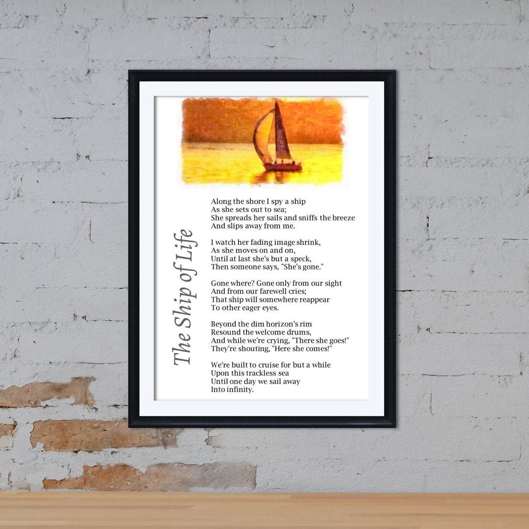 The Ship of Life Poem Print: Sympathy Gift, Grief Wall Art (digital ...