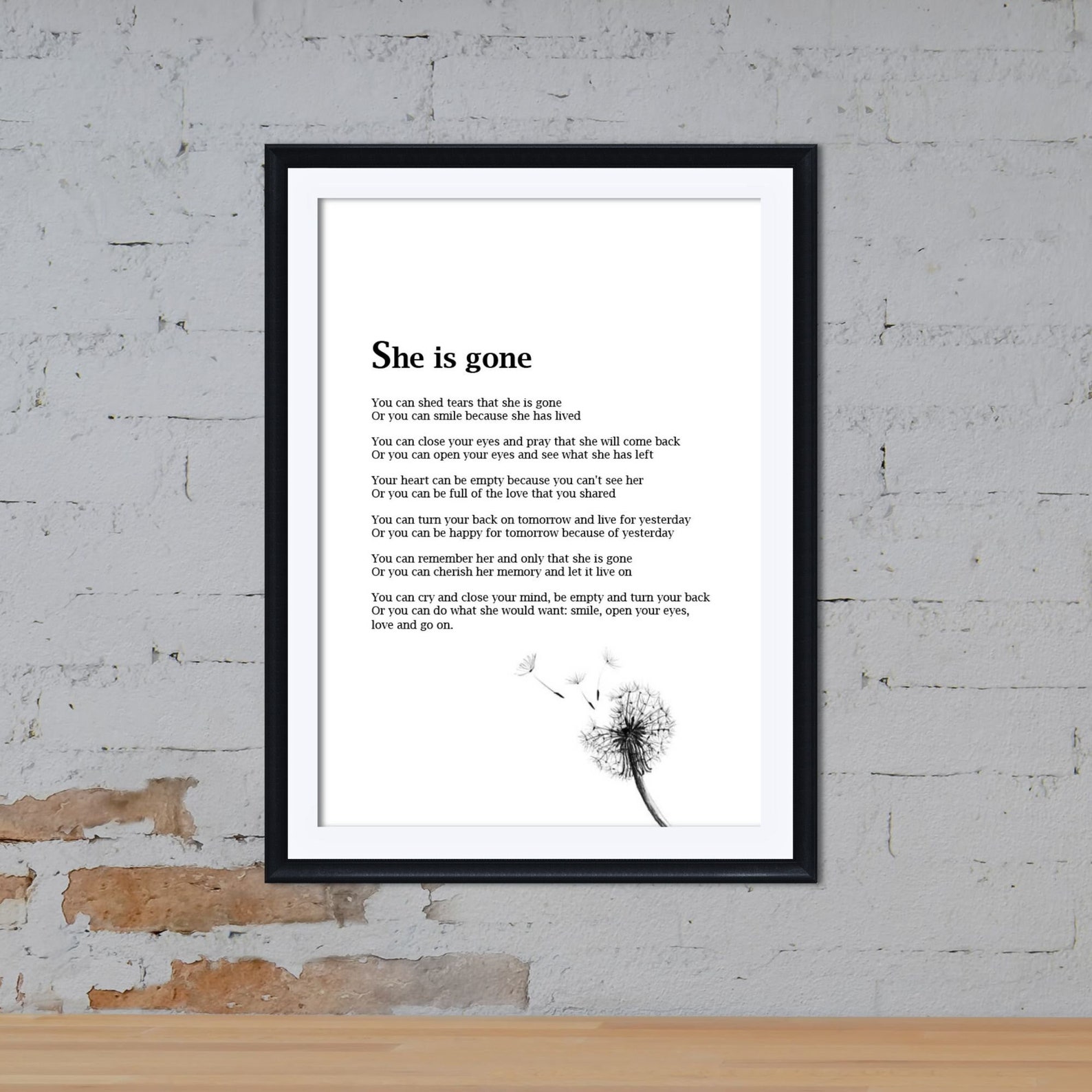 She is Gone Poem Strength Funeral Instant Download - Etsy