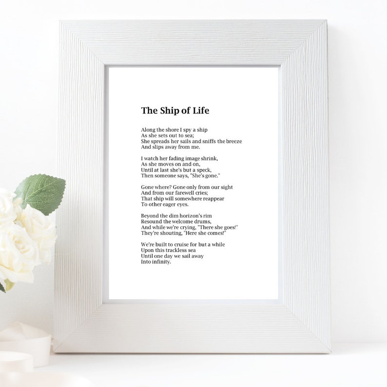 The Ship of Life Poem Print: Memorial Gift (digital Download) - Etsy