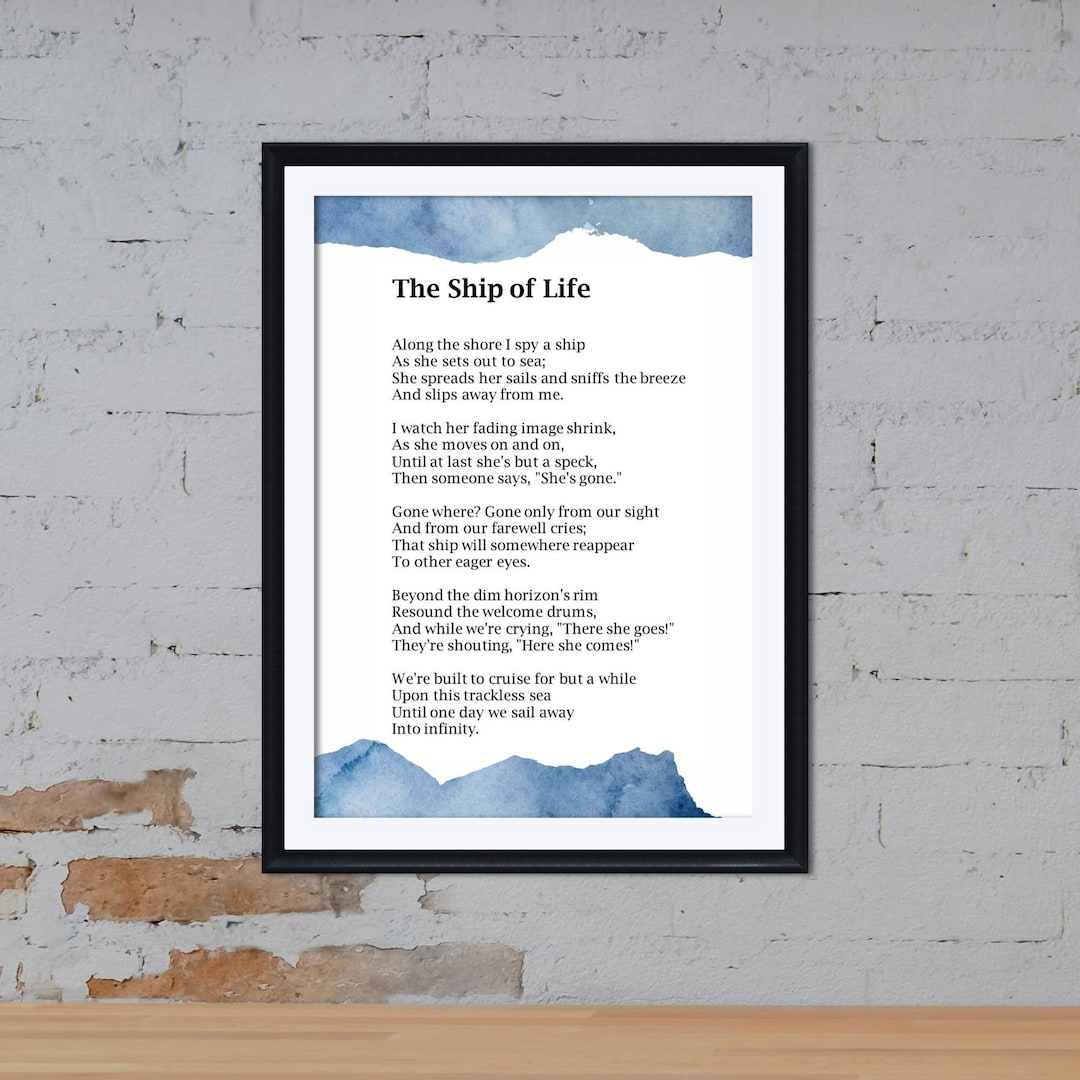 The Ship of Life - Poem. Funeral. Bereavement Gift. Memorial Gift. Loss ...