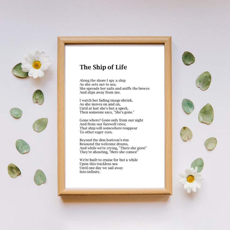 The Ship of Life | Poem | Funeral Gift | Instant Download | Loss of ...